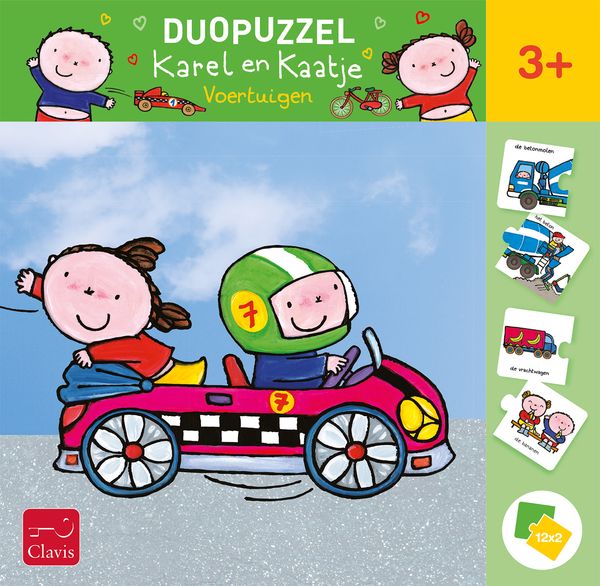 Duopuzzel Karel en Kaatje. Voertuigen | Clavis